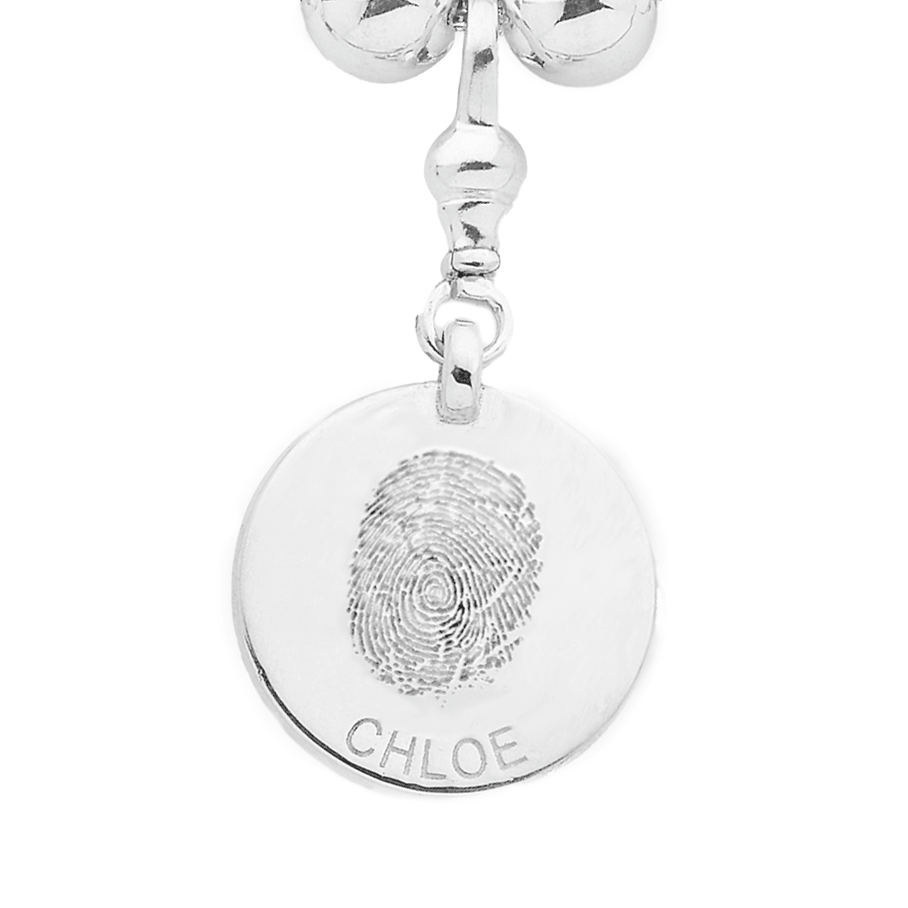 Fingerprint Jewellery Double-Sided Round | Sterling Silver