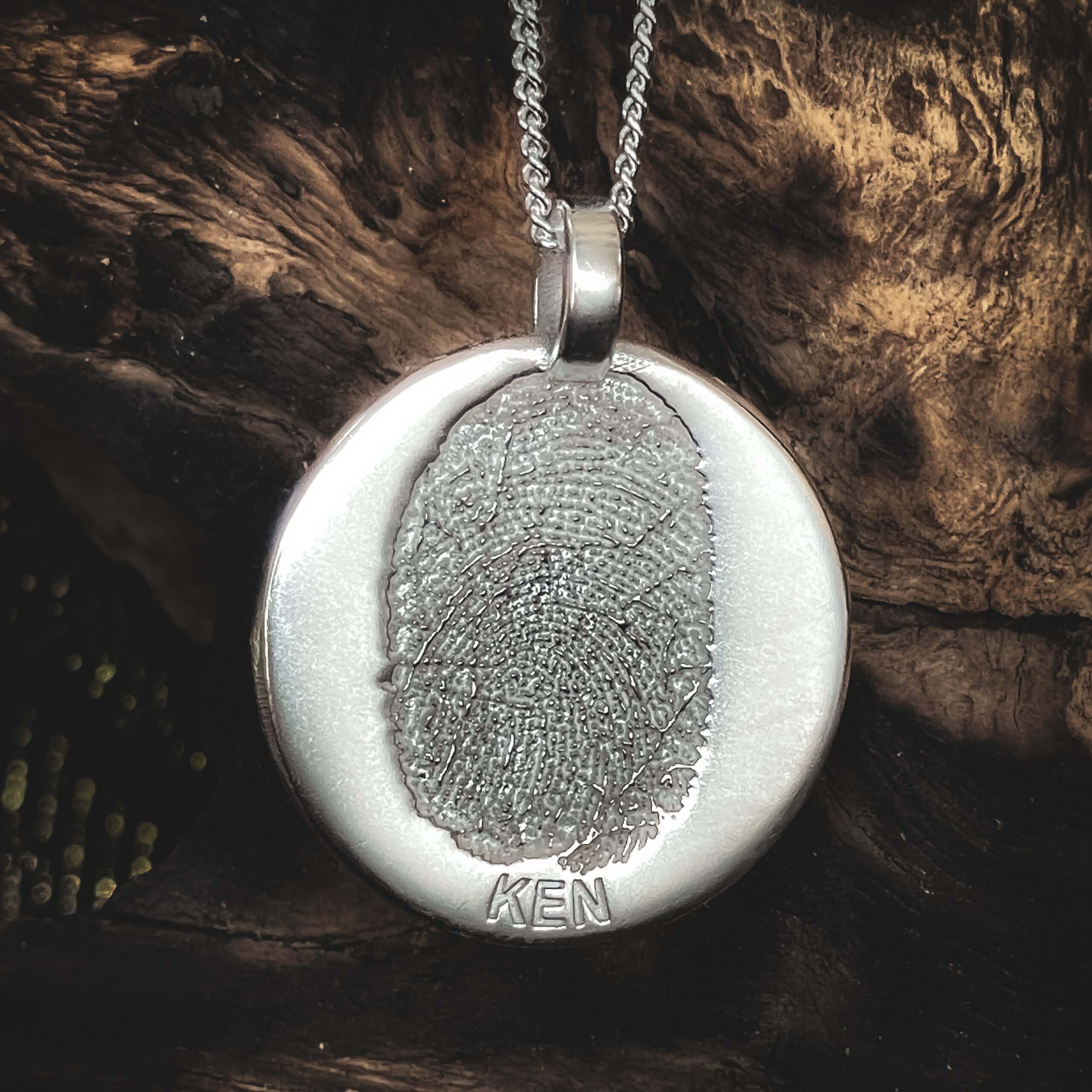 Fingerprint Jewellery Original Round, Single Print | Sterling Silver