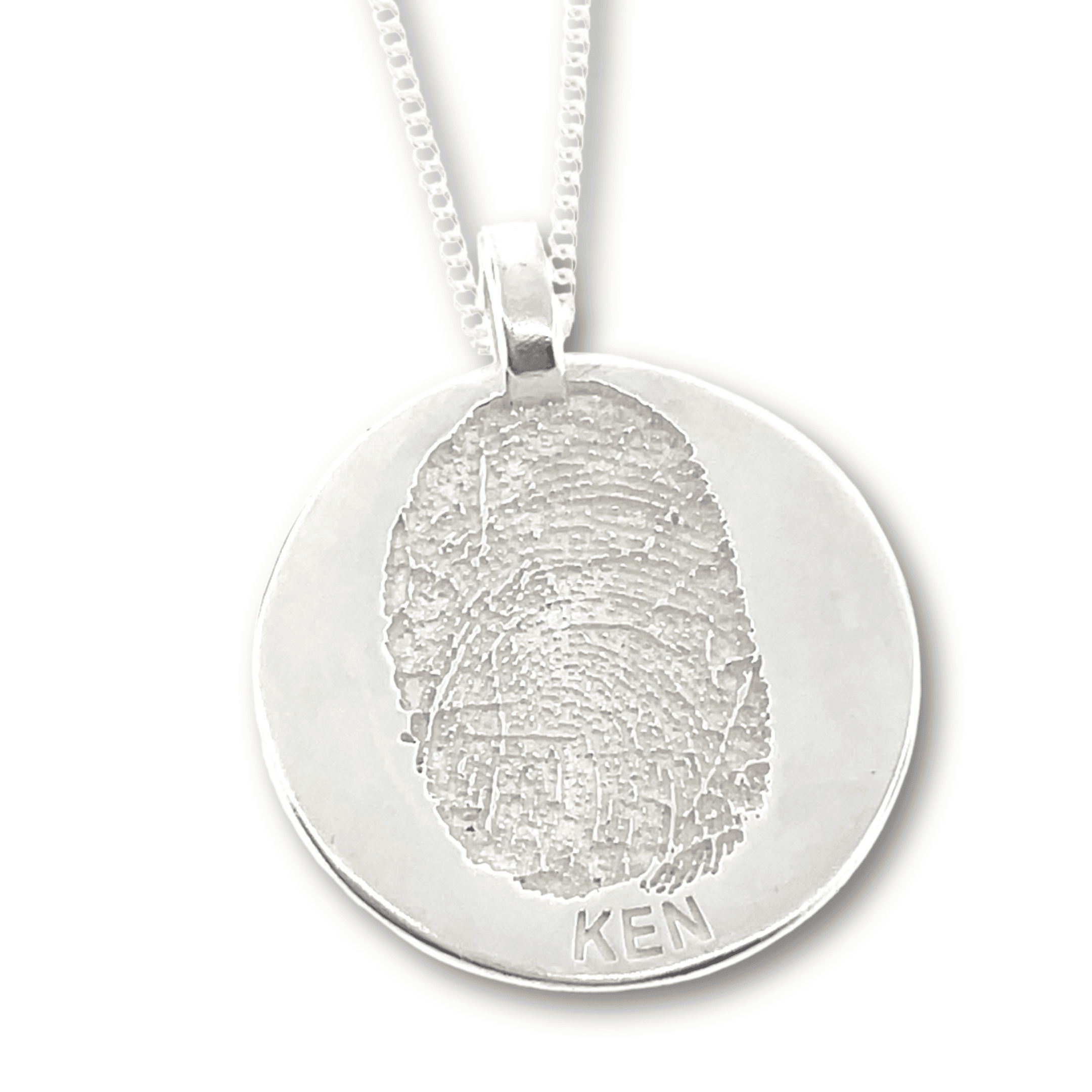 Fingerprint Jewellery Original Round, Single Print | Sterling Silver