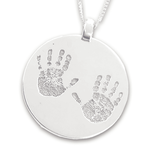 Original Round Handprint/Footprint, Single Print | Sterling Silver