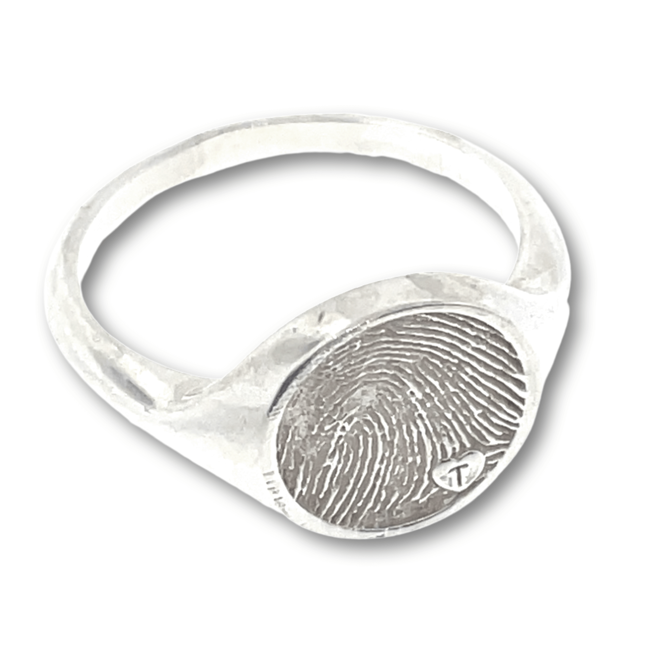 Round Fingerprint Signet Ring – One Fingerprint on Top of Ring || 9ct ...